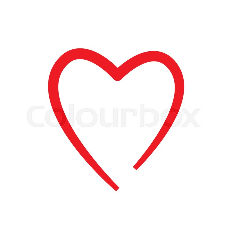 Red Heart Outline Vector