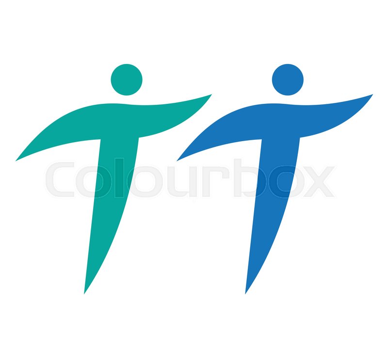 Logo concept with two person. EPS 8 ... | Stock vector | Colourbox