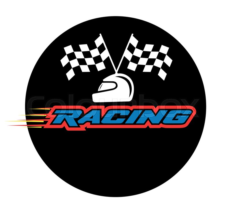 Racing With Checkered Flag and Helmet. ... | Stock vector | Colourbox