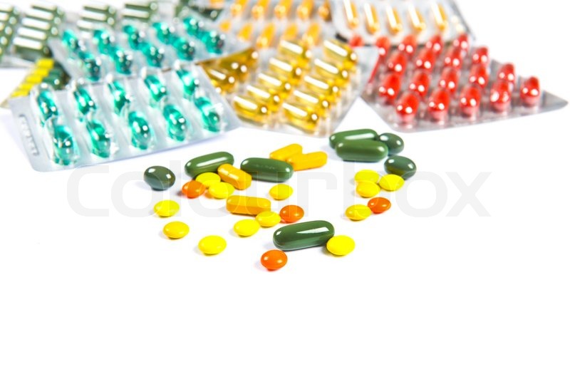 Colorful tablets and capsules Assorted ... | Stock image | Colourbox