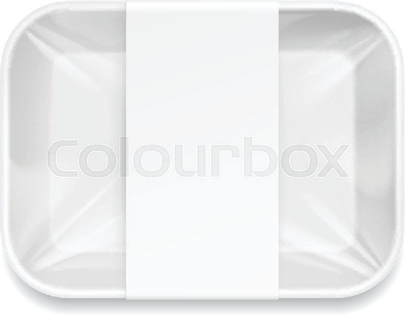 White Styrofoam Food Tray pack with ... | Stock vector | Colourbox