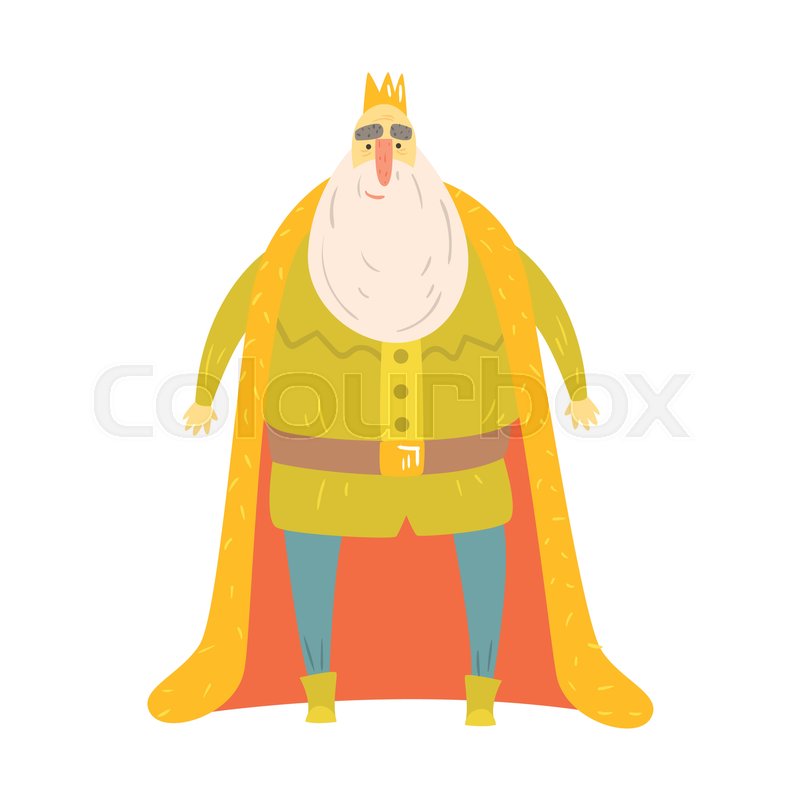 Fat Gentle King With Bushy White Beard ... | Stock vector | Colourbox