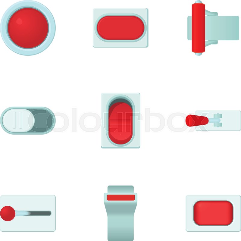 Button icons set. Cartoon illustration ... | Stock vector | Colourbox