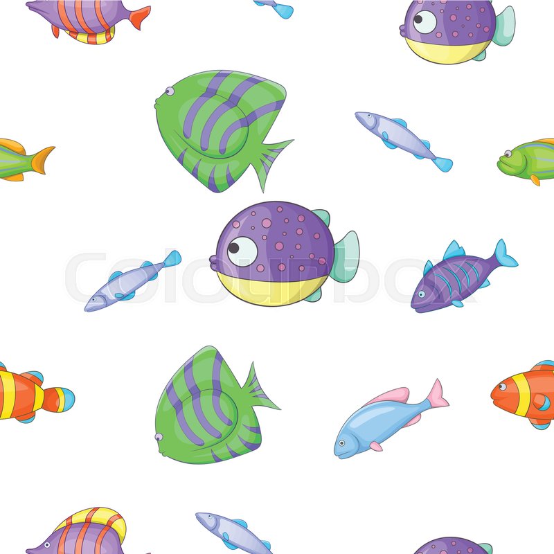 Fish pattern. Cartoon illustration of ... | Stock vector | Colourbox