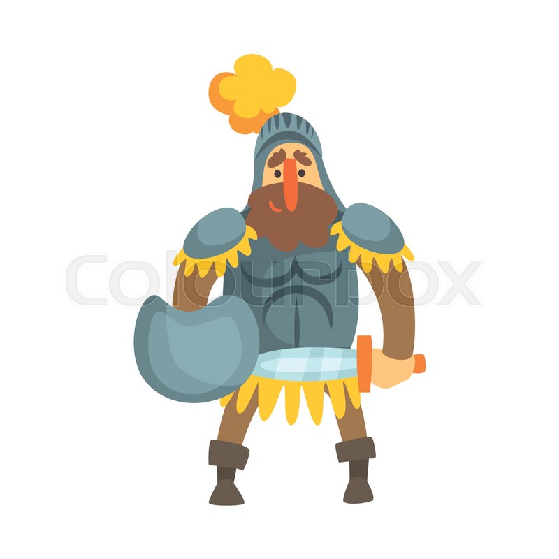 Roman Knight With Shield In Skirt ... | Stock vector | Colourbox