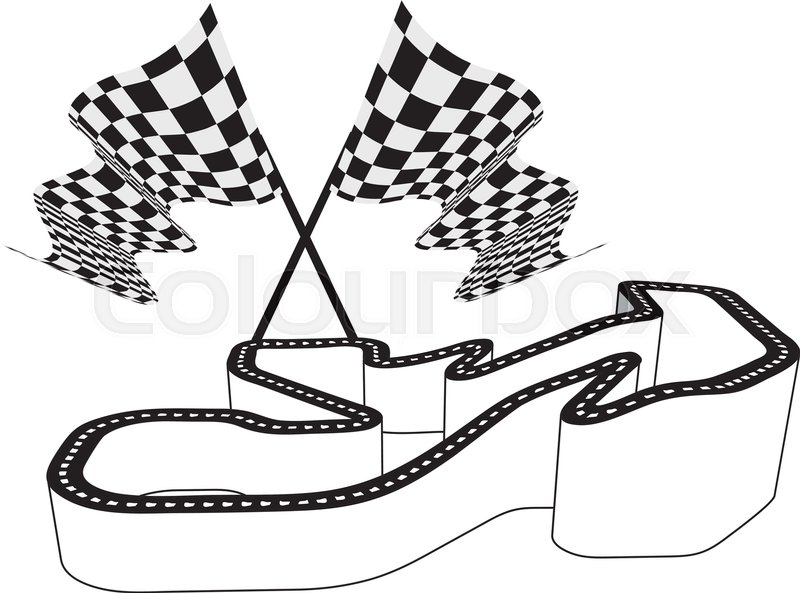 Driving racing circuit with a relief ... | Stock vector | Colourbox