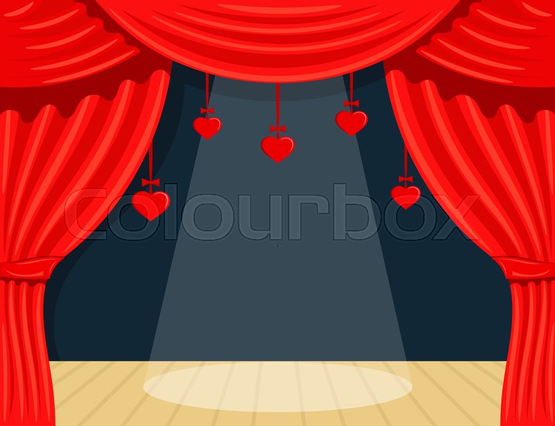 Picture Cartoon Theater with red ... | Stock vector | Colourbox