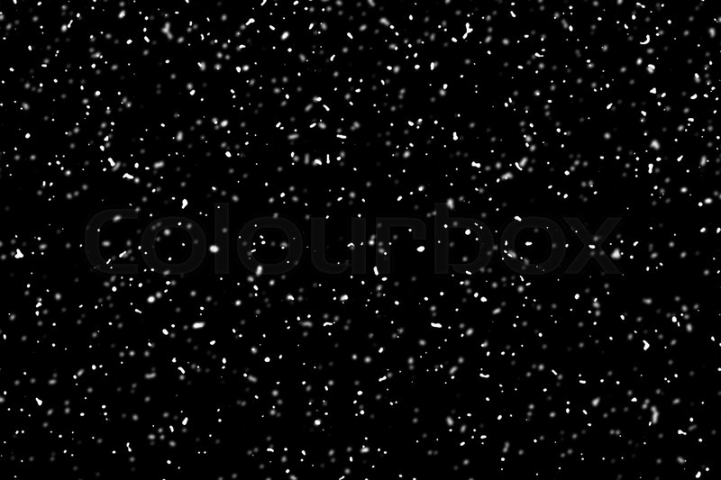 Snow flying over the black background, ... | Stock image | Colourbox