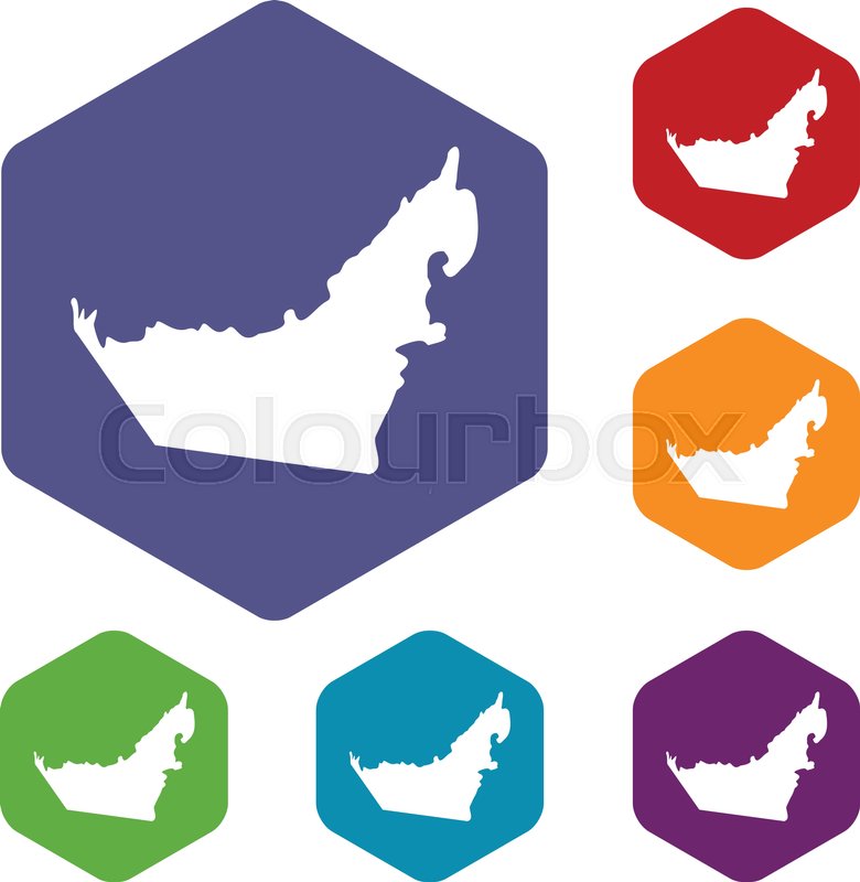 Map of United Arab Emirates icon, outline style | Stock vector | Colourbox