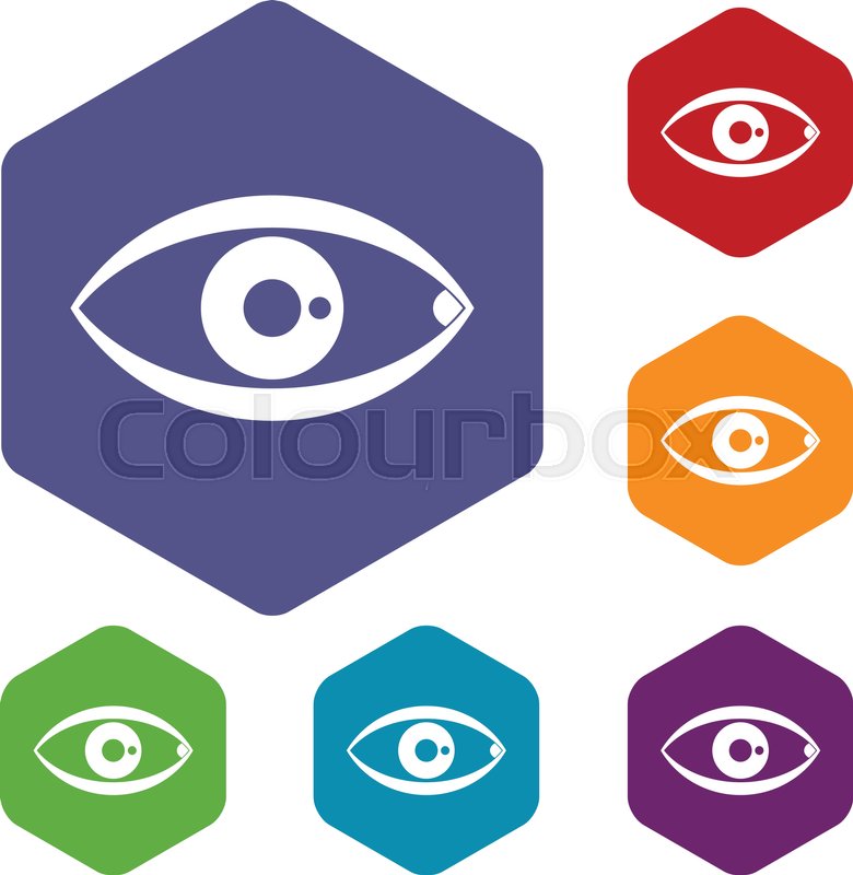 Human eye icons set rhombus in ... | Stock vector | Colourbox