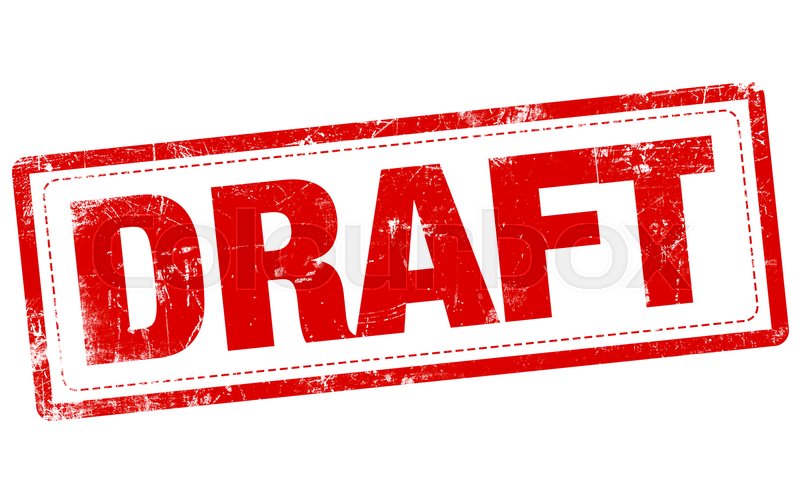 Stamp word "Draft" in red over white ... | Stock image | Colourbox