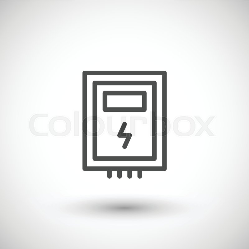 Electric box line icon isolated on ... | Stock vector | Colourbox