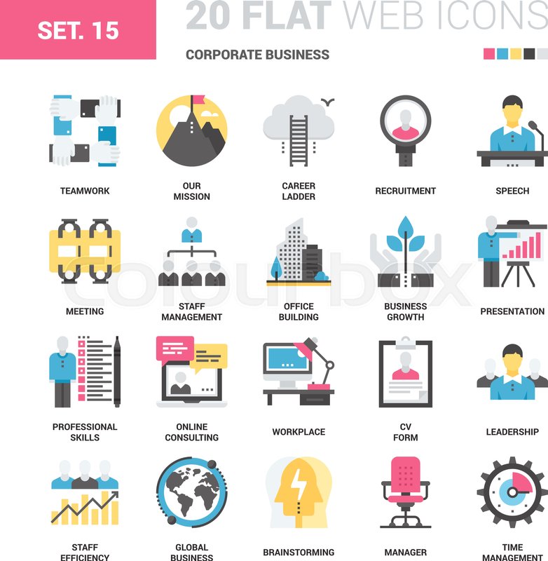 Vector set of corporate business flat ... | Stock vector | Colourbox