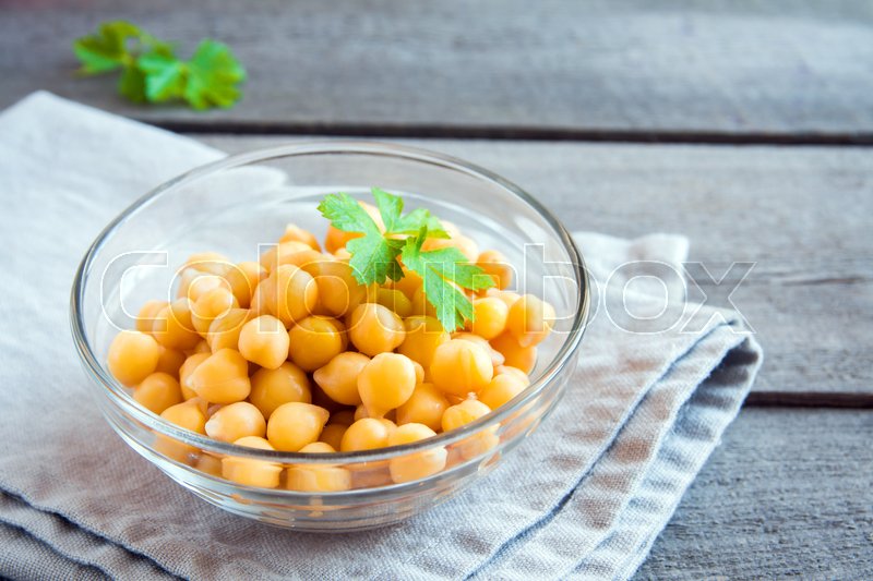 Organic boiled chickpeas in bowl ready ... | Stock image | Colourbox