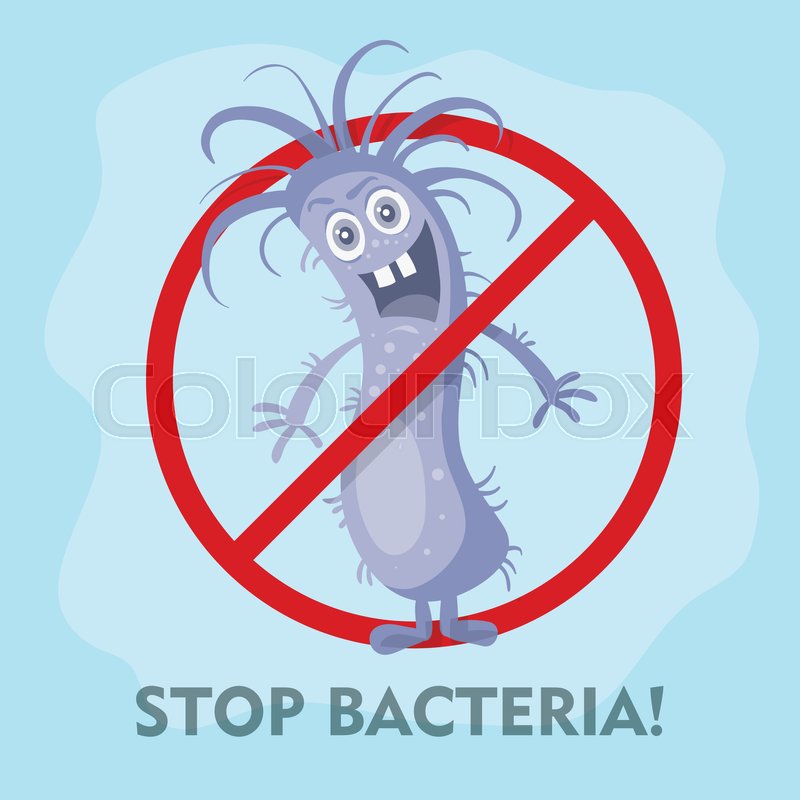 Stop bacteria cartoon vector ... | Stock vector | Colourbox