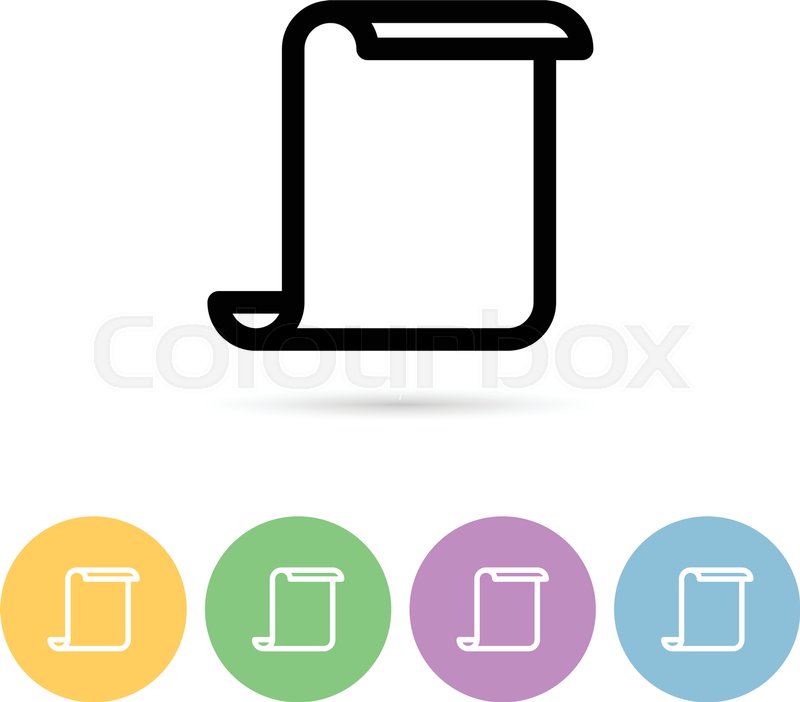 Paper scroll list icon. Flat style. ... | Stock vector | Colourbox