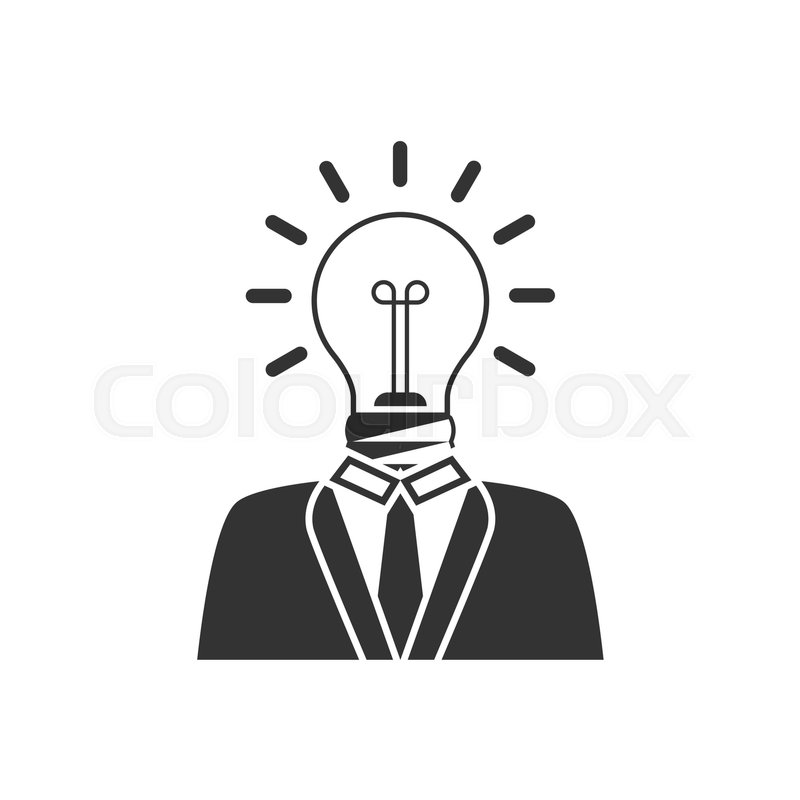 Businessman with lightbulb head icon. ... | Stock vector | Colourbox