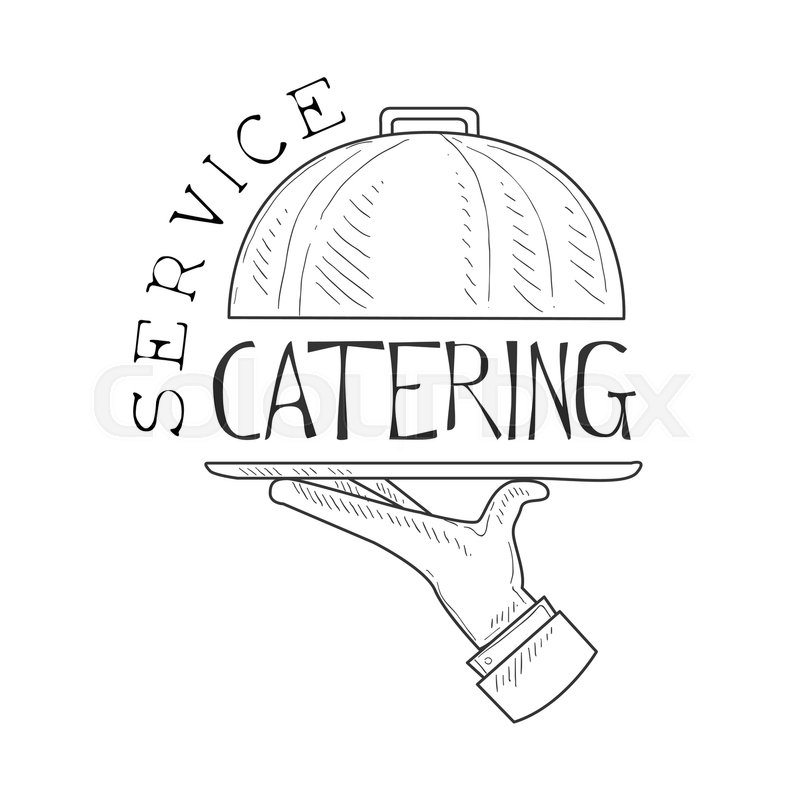 Best Catering Service Hand Drawn Black ... | Stock vector | Colourbox