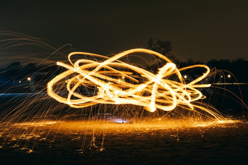 Long exposure photography with the fire ... | Stock image | Colourbox