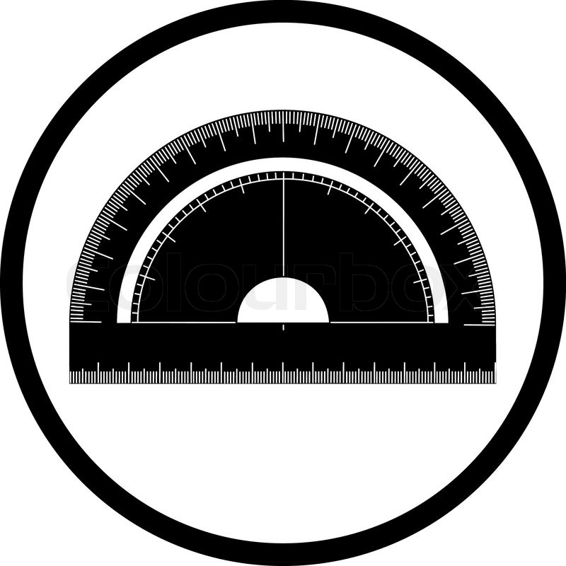 Vector icon of protractor | Stock vector | Colourbox