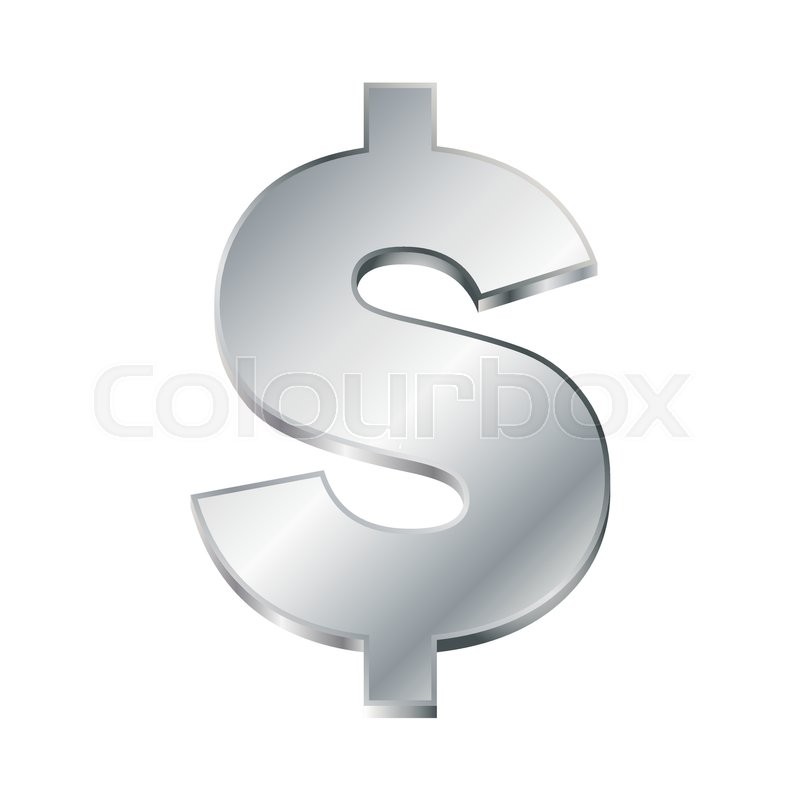 Vector illustration of a silver dollar ... | Stock vector | Colourbox