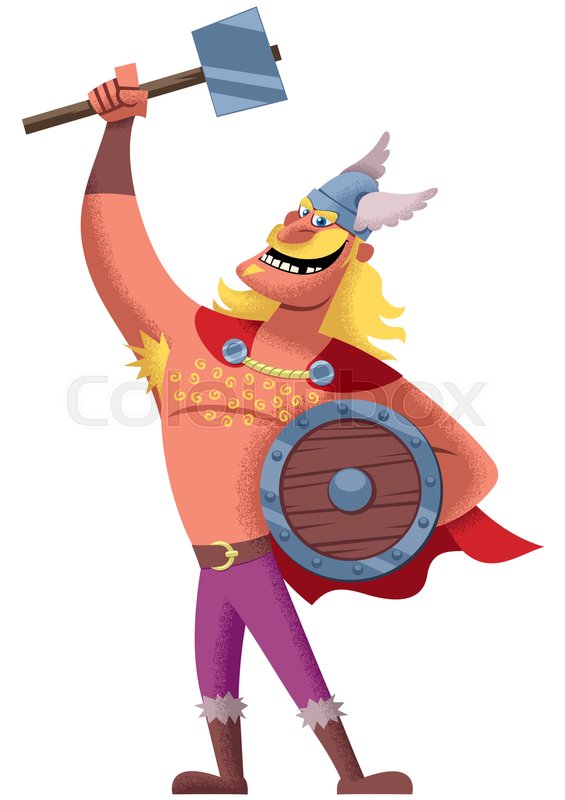 Cartoon Viking over white background. | Stock vector | Colourbox
