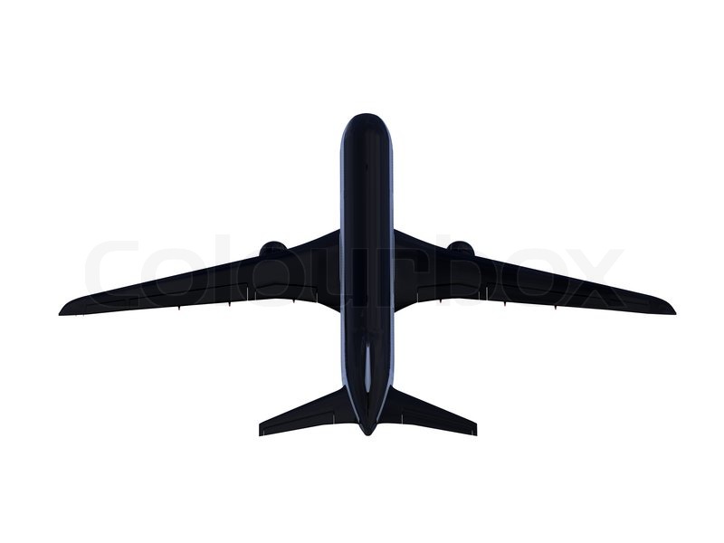Isolated black airplane over white background | Stock Photo | Colourbox