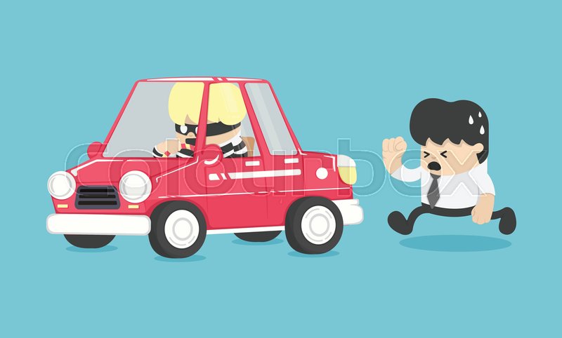Car theft illustration | Stock vector | Colourbox