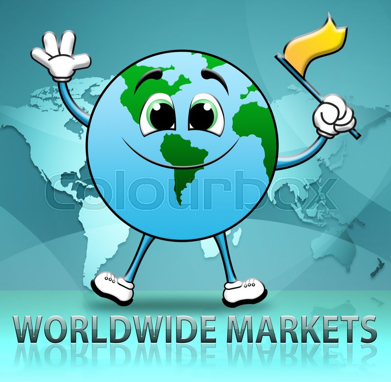 Worldwide Markets Globe Character ... | Stock image | Colourbox