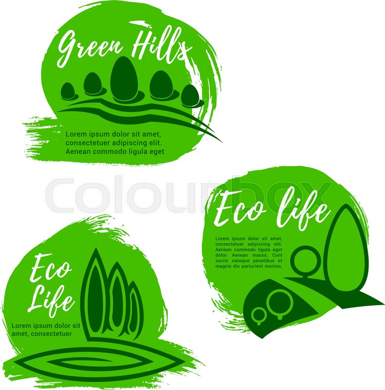 Eco green life icon set. Nature ... | Stock vector | Colourbox