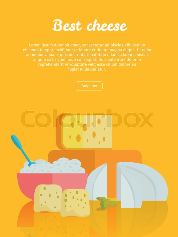 Best cheese banner. Different ... | Stock vector | Colourbox