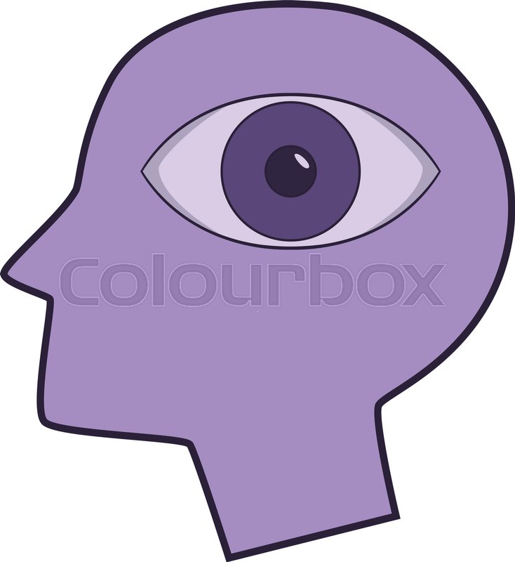 Eye inside human head icon. Cartoon ... | Stock vector | Colourbox