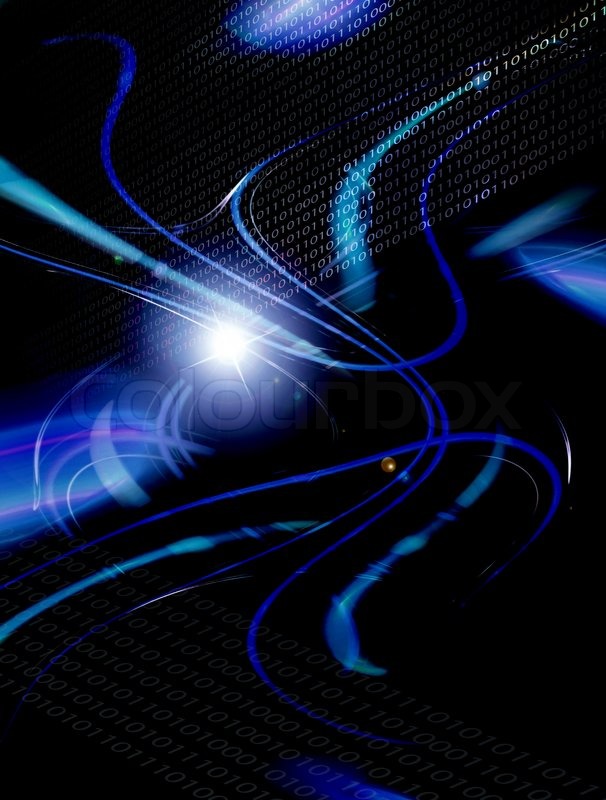 An abstract blue background with binary ... | Stock image | Colourbox