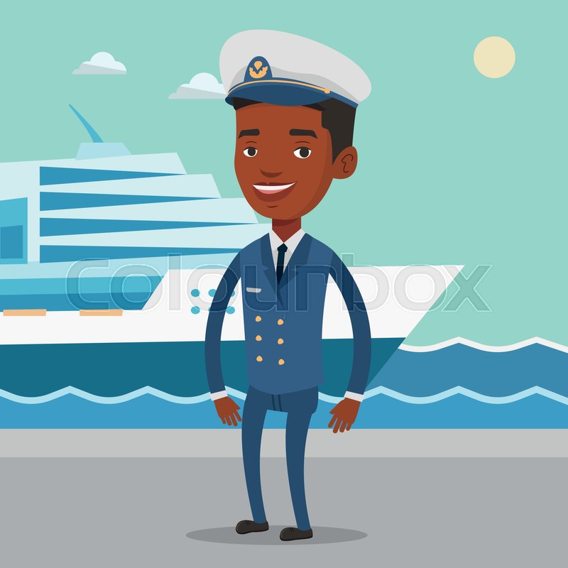 Captain standing on the background of ... | Stock vector | Colourbox