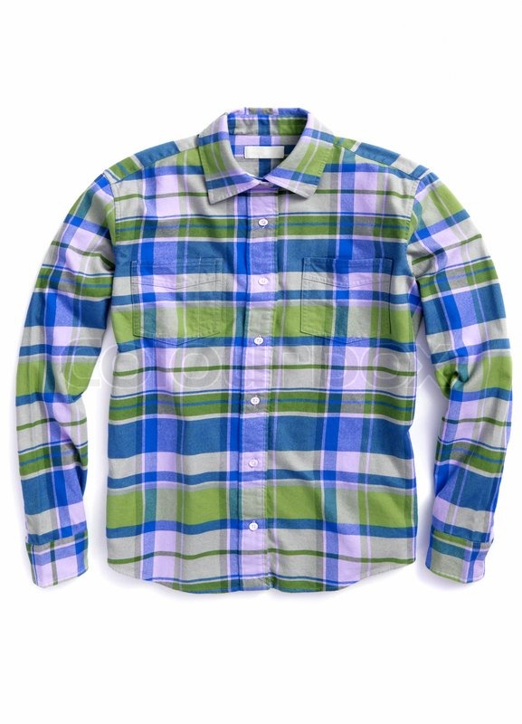 Checkered shirt isolated on a white ... | Stock image | Colourbox