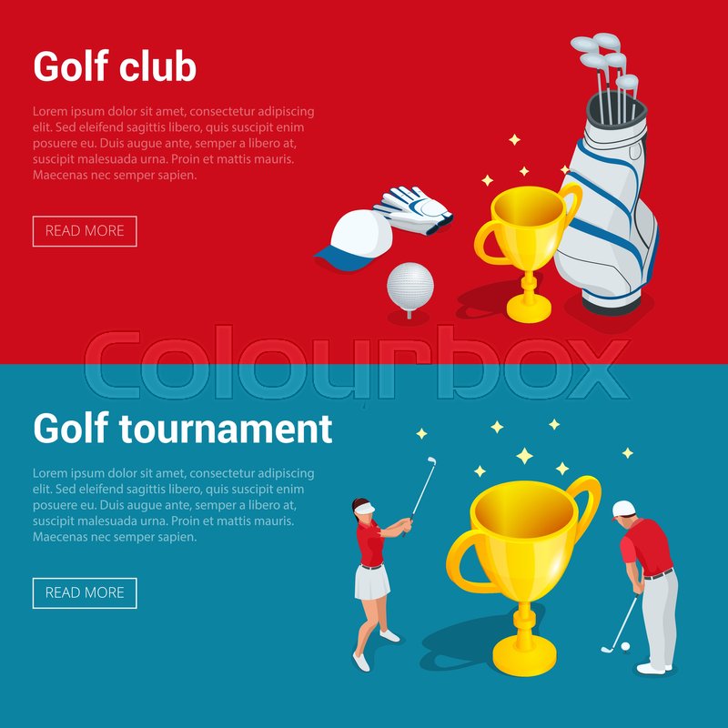 Horizontal Golf Club banners with golf ... | Stock vector | Colourbox