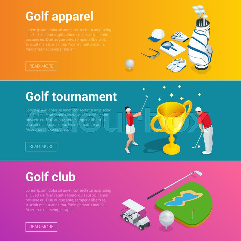 Horizontal Golf Club banners with golf ... | Stock vector | Colourbox