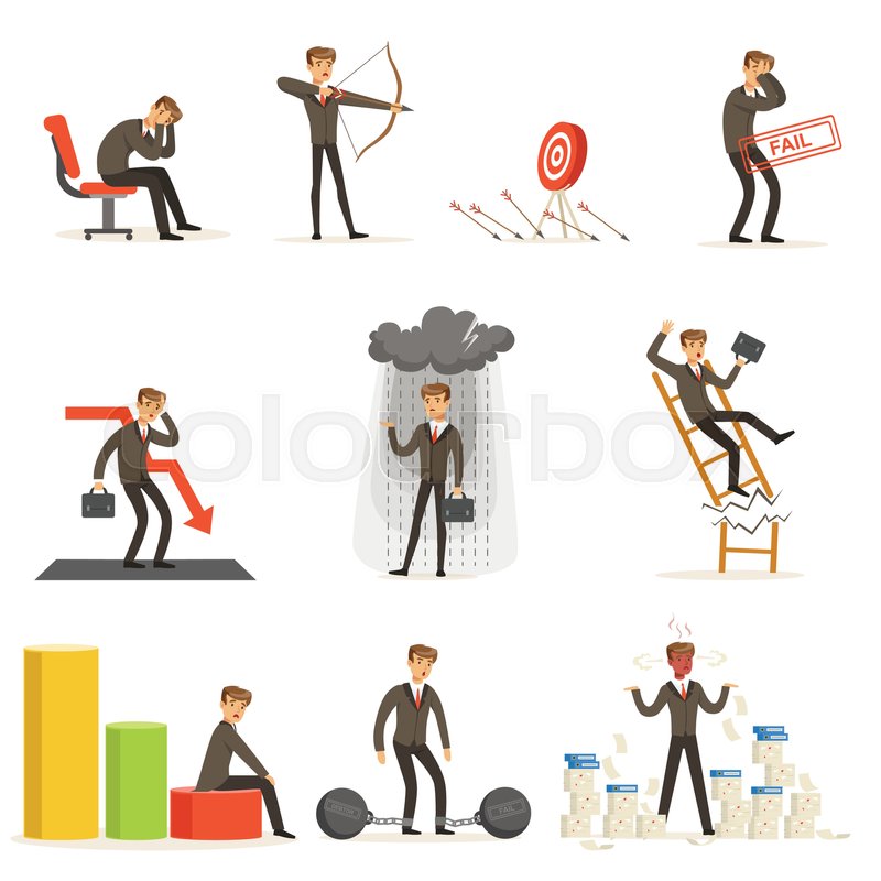 Business Fail And Manager Suffering ... | Stock Vector | Colourbox