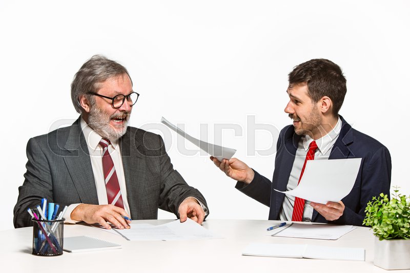 The two colleagues working together at ... | Stock image | Colourbox