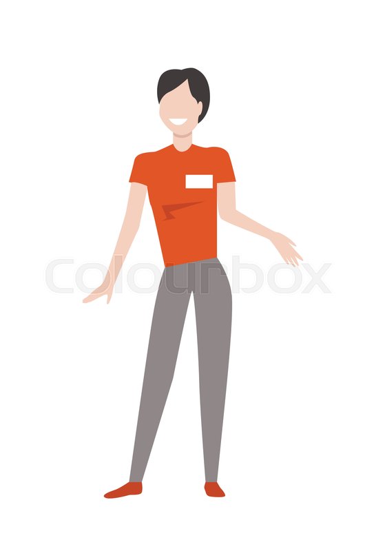 Shop assistant or seller character ... | Stock vector | Colourbox