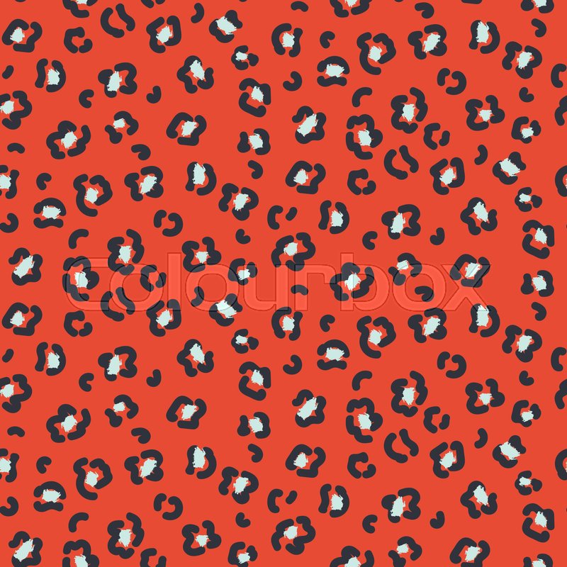 Red animal cheetah abstract seamless ... | Stock vector | Colourbox