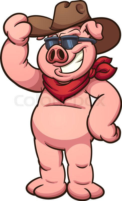 Cowboy pig. Vector clip art ... | Stock vector | Colourbox