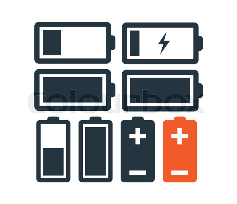 Battery Icon Set Design. Eps 8 ... | Stock vector | Colourbox