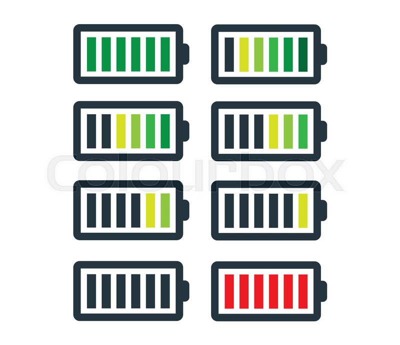 Battery Icon Set Design. Eps 8 ... | Stock vector | Colourbox