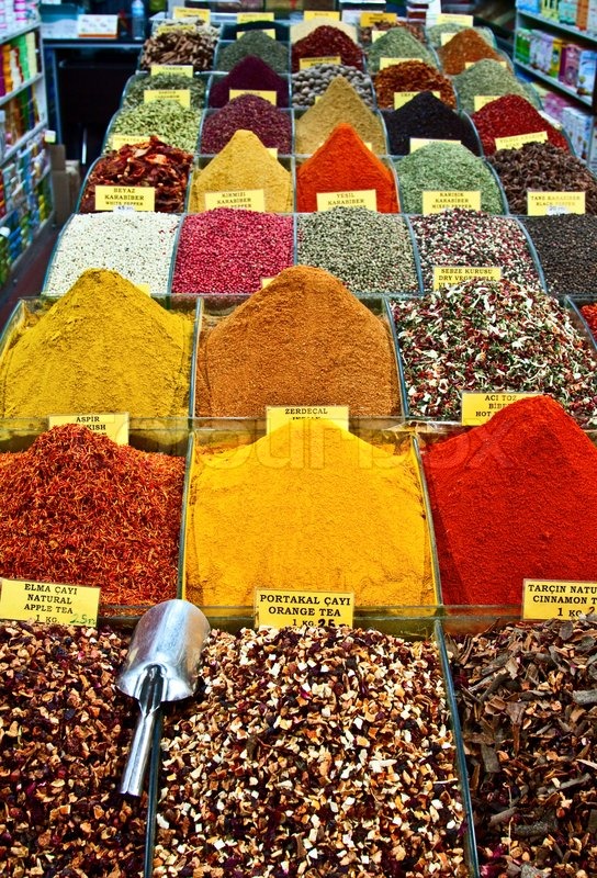 Assortment of ground spices in the ... | Stock image | Colourbox