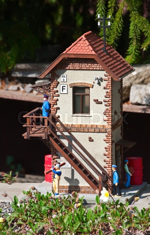 Miniature model of the train station | Stock image | Colourbox