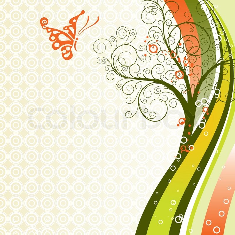 Decorative tree background, vector ... | Stock Vector | Colourbox