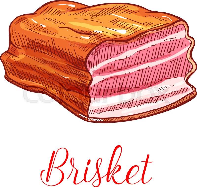 Brisket vector sketch icon. Pork, beef ... | Stock vector | Colourbox