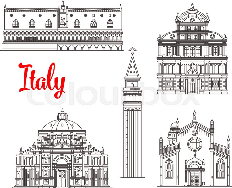 Italian historic architecture ... | Stock vector | Colourbox