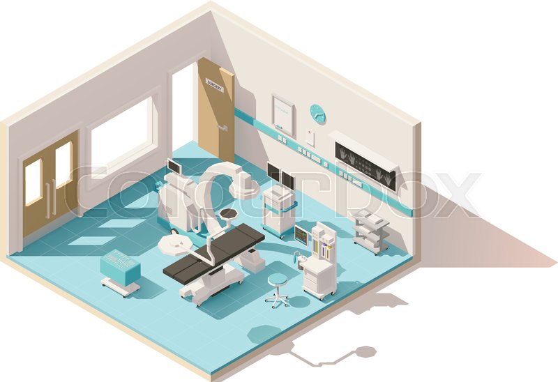 Vector isometric low poly hospital ... | Stock vector | Colourbox
